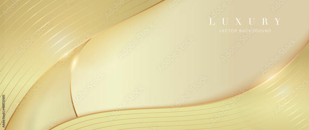Luxury gold background vector. Abstract white and golden lines ...