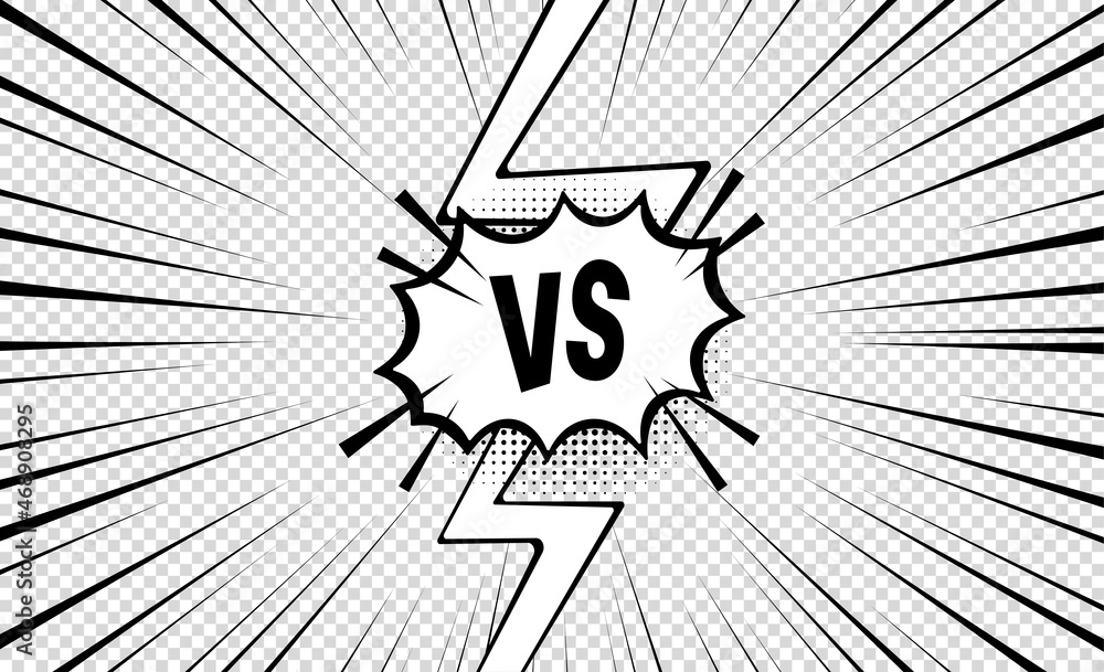 Image vectorielle Stock Comics vs frame. Versus lightning ray border ...