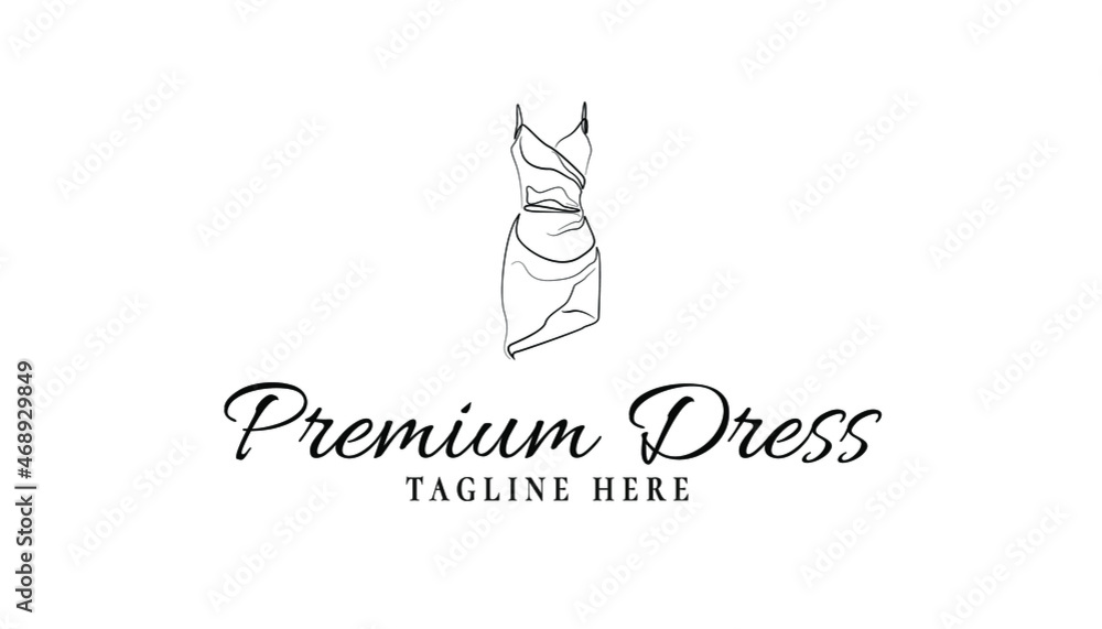 Dress logo design template element. Women fashion store brand identity ...