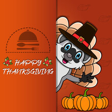 Racoon Vintage Thanksgiving Poster Free Stock Photo - Public Domain ...