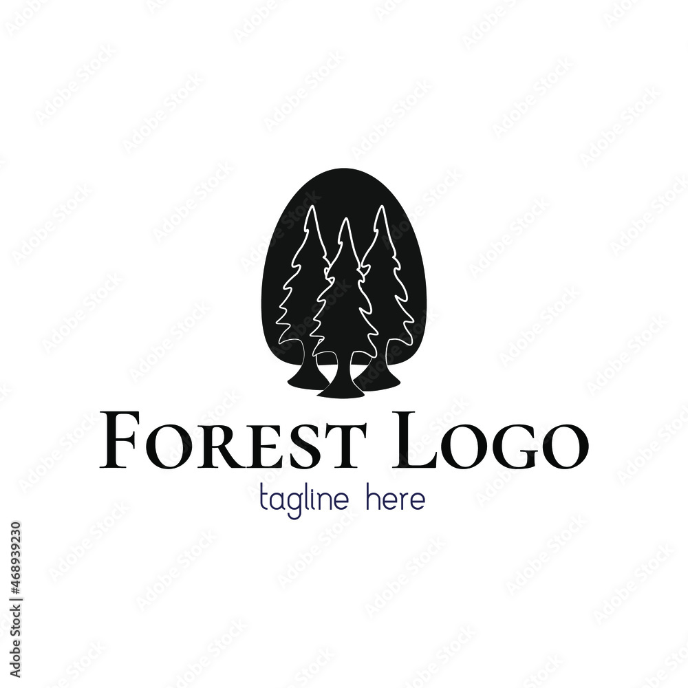 Vector de Stock Forest tree logo design. Modern forest company logo ...