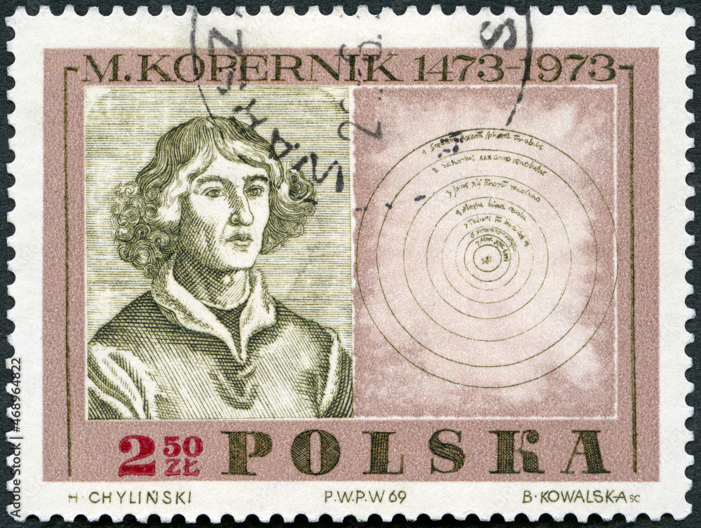 POLAND - 1969: shows Nicolaus Copernicus (1473-1543), painting by Jan ...