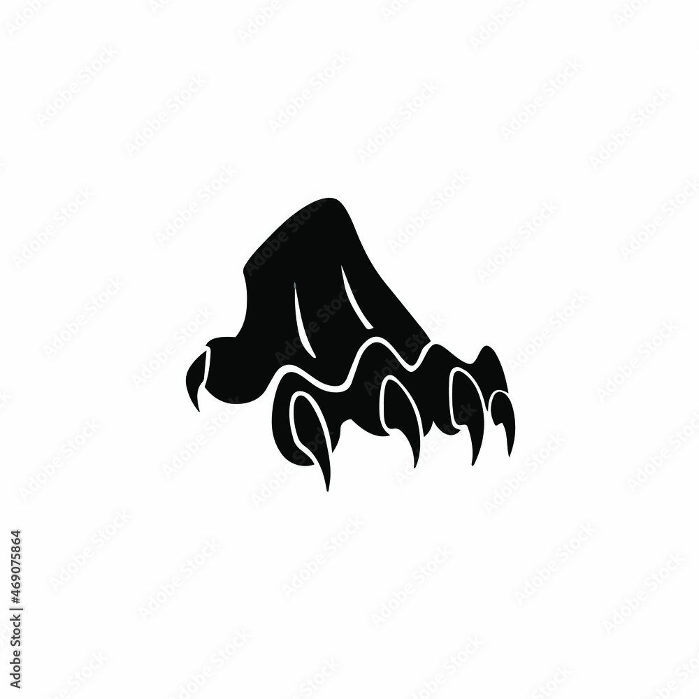 Beast Claw Symbol Logo. Tattoo Design. Stencil Vector Illustration ...