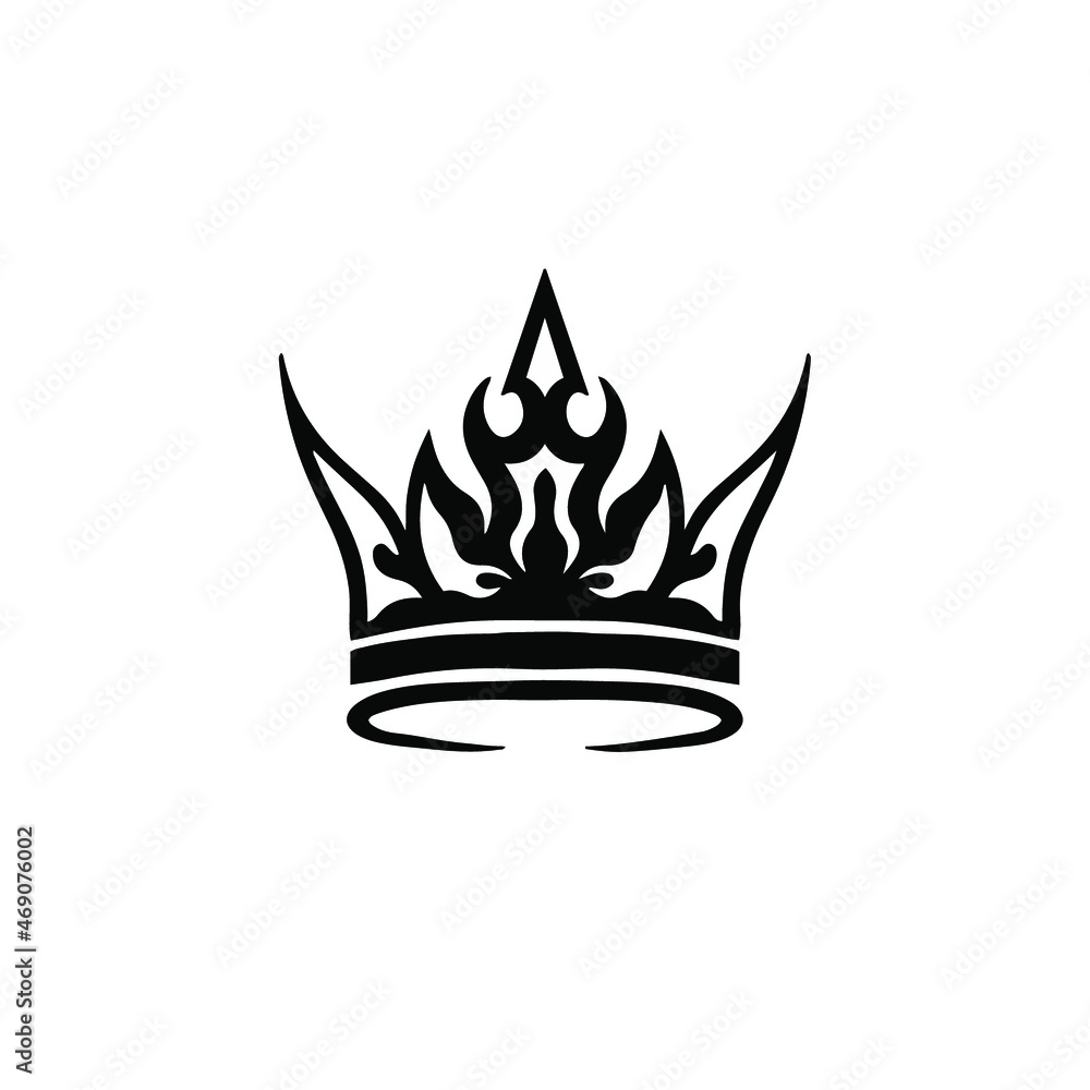 Crown Symbol Logo. Tattoo Design. Stencil Vector Illustration Stock ...