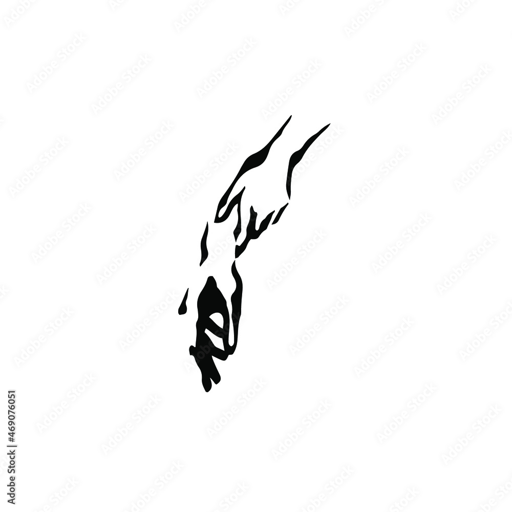 Hand Symbol Logo. Tattoo Design. Stencil Vector Illustration Stock ...