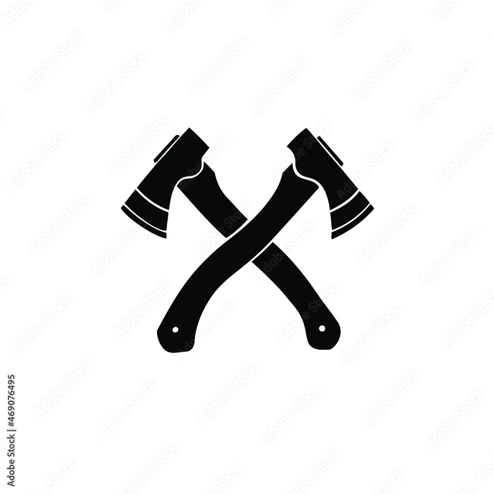 Cross Ax Symbol Logo. Tattoo Design. Stencil Vector Illustration Stock ...