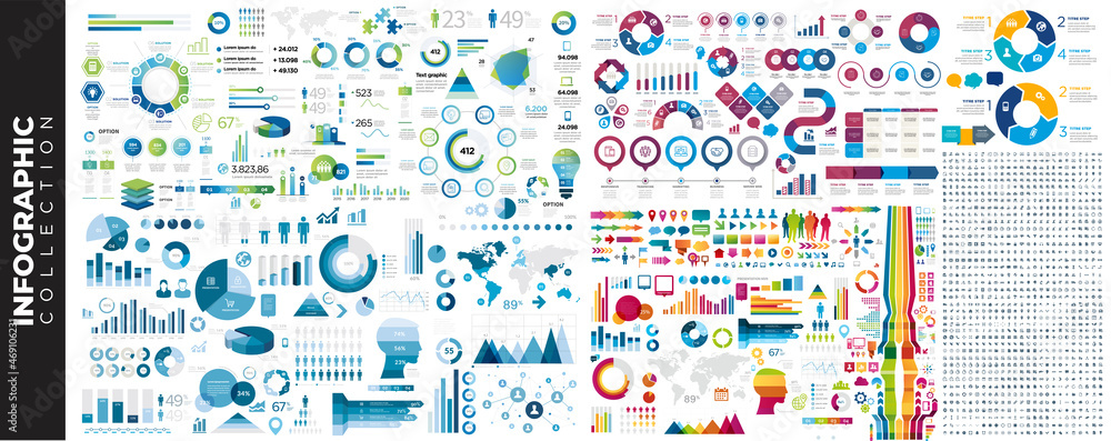 Full pack infograpic collection Stock Vector | Adobe Stock
