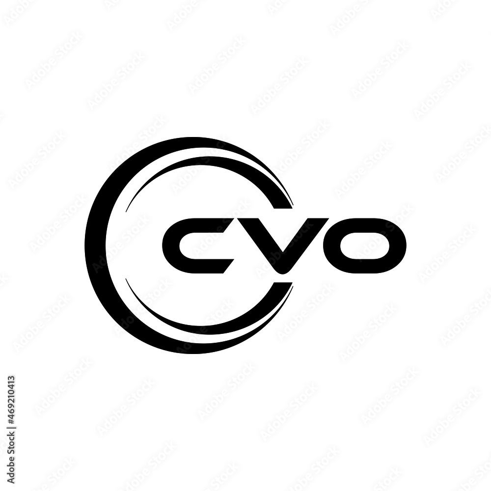 Stock-Vektorgrafik „CVO letter logo design with white background in ...