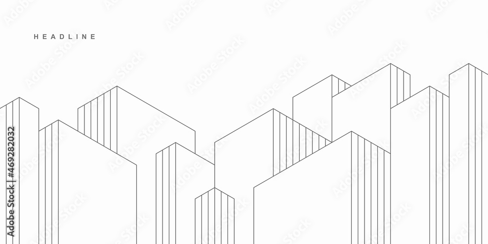 Architectural construction. Abstract geometric technological background ...