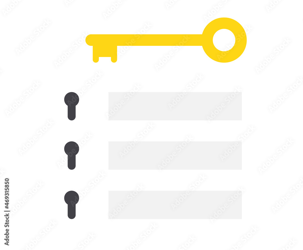Key points checklist icon. Clipart image isolated on white background ...