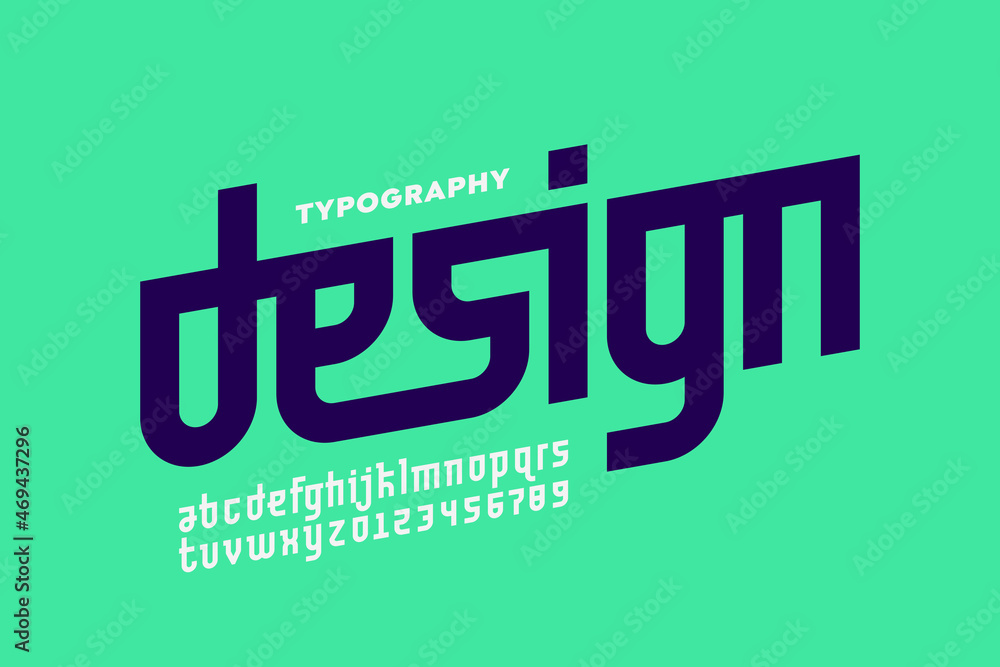 Modern font design, alphabet letters and numbers vector illustration ...