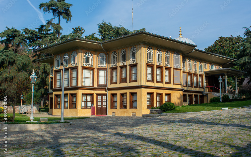 Beyoglu, Istanbul, Turkey - October 2021: Old historical Ottoman mansion. Aynalıkavak Pavilion ...