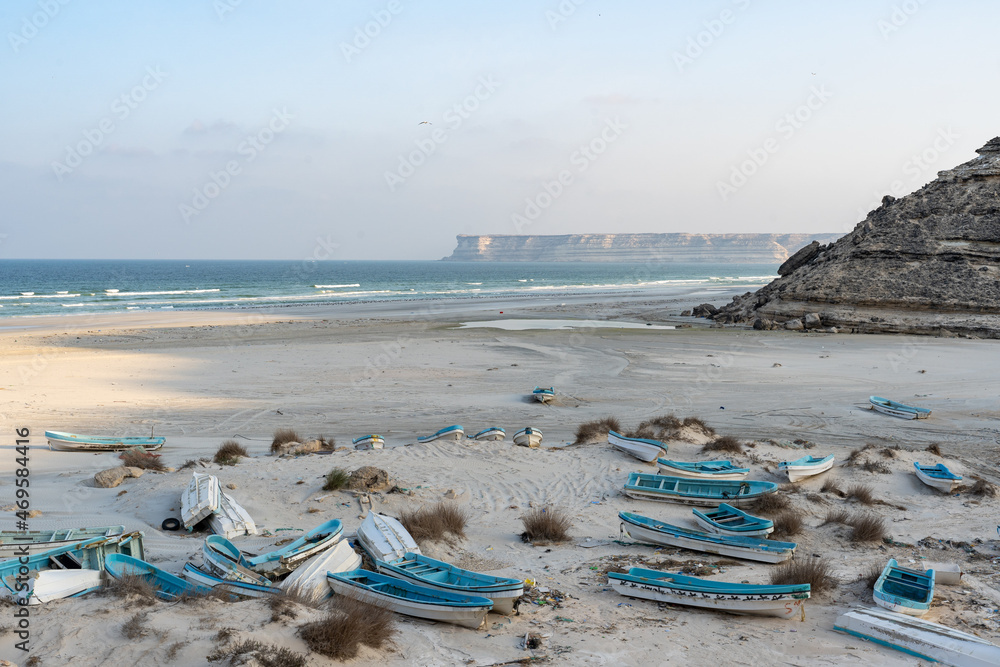 Pristine Omani Beachline. A panoramic view of the untouched beaches of ...