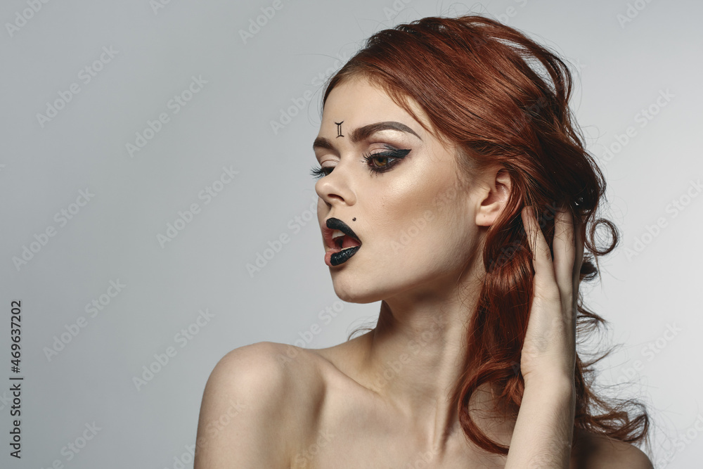 pretty woman bright makeup zodiac sign astrology gemini Stock Photo ...
