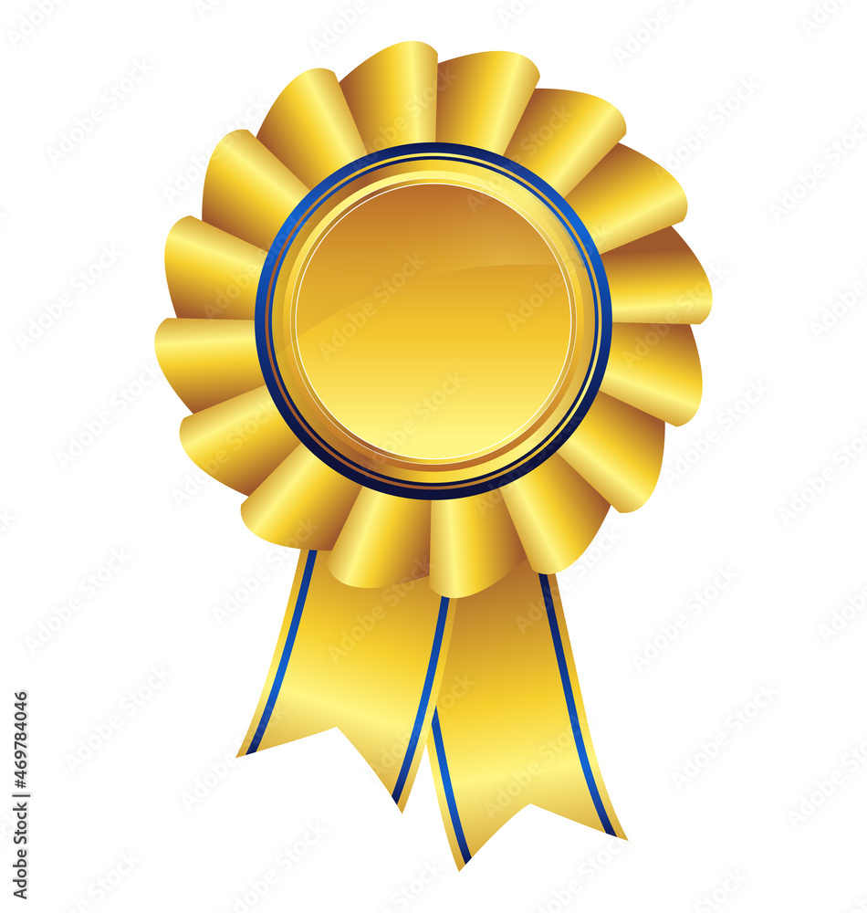beautiful gold ribbon award with blue accents Stock Vector | Adobe Stock