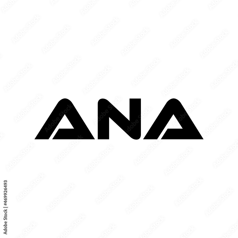ANA letter logo design with black background in illustrator, vector ...
