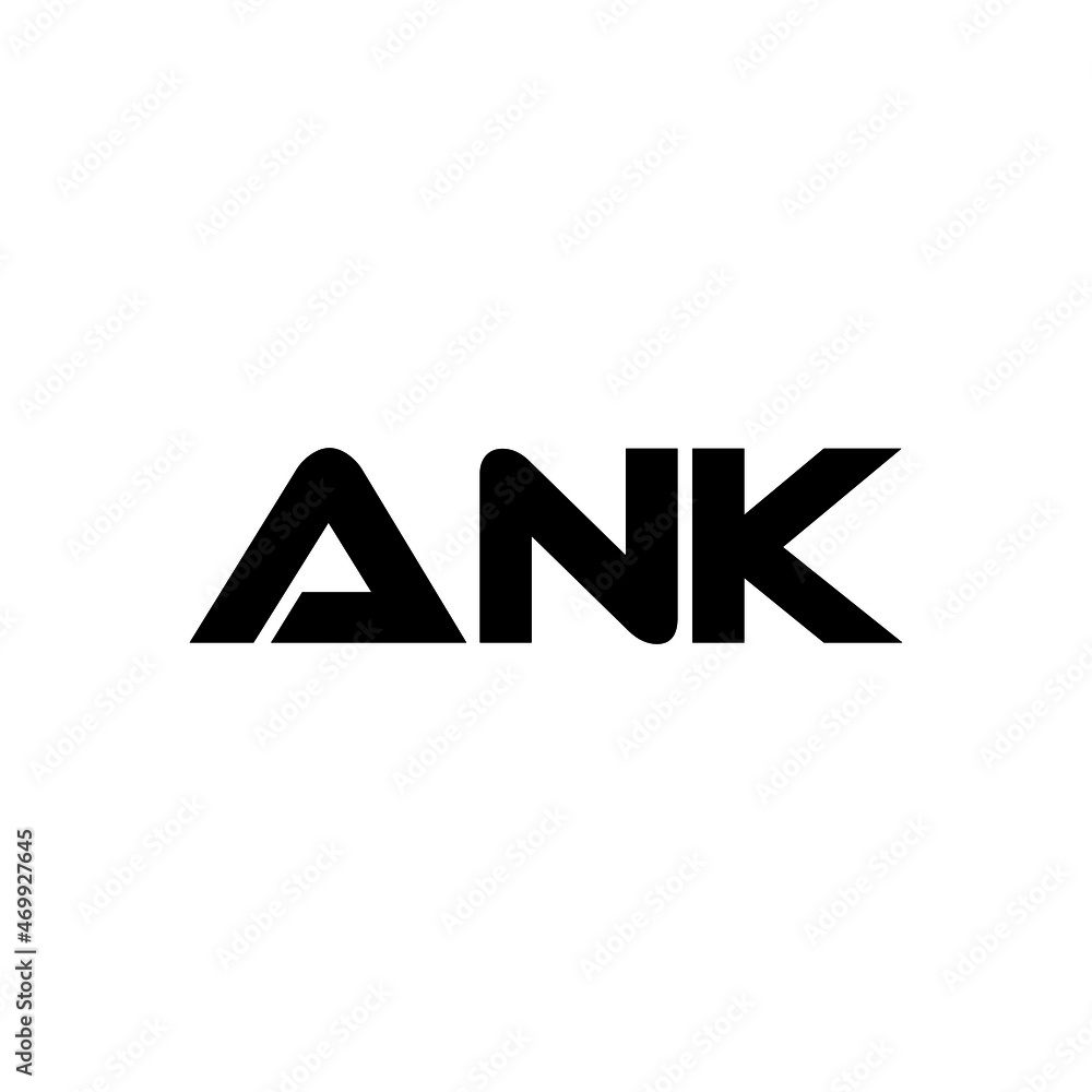ANK letter logo design with black background in illustrator, vector ...