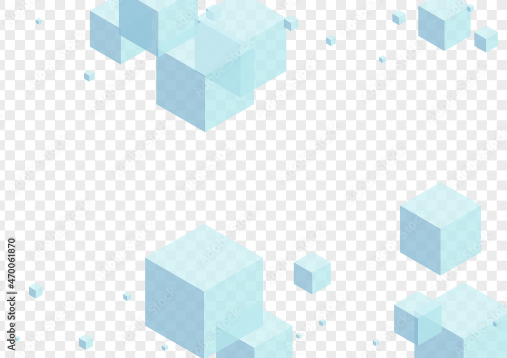 White Cubic Background Transparent Vector. Geometric Effect Template ...