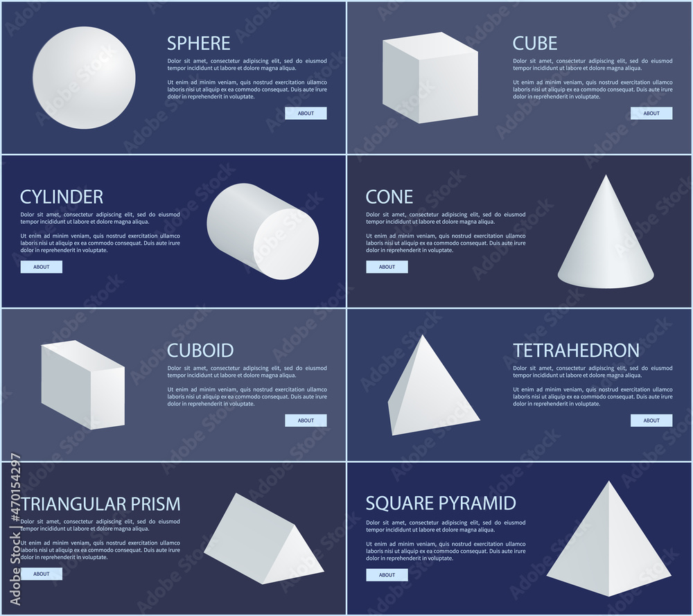 Sphere cube cylinder cone cuboid tetrahedron triangular prism square ...