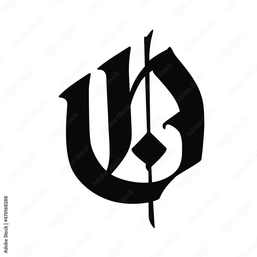 Letter O in the Gothic style. Vector. Alphabet. The symbol is isolated ...