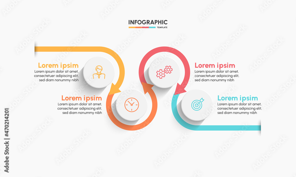 Business infographic timeline icons designed for abstract background ...