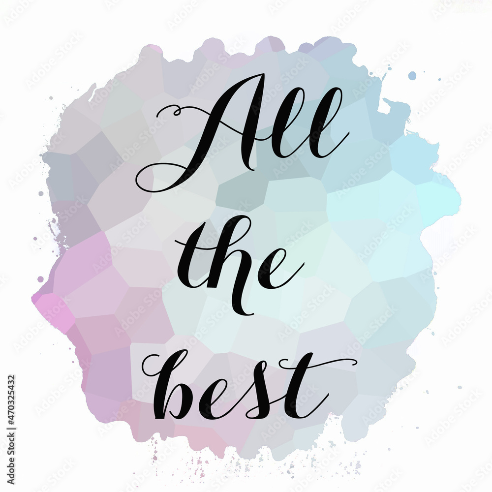 Ilustración de Stock All the best. Farewell card. Lettering on ...