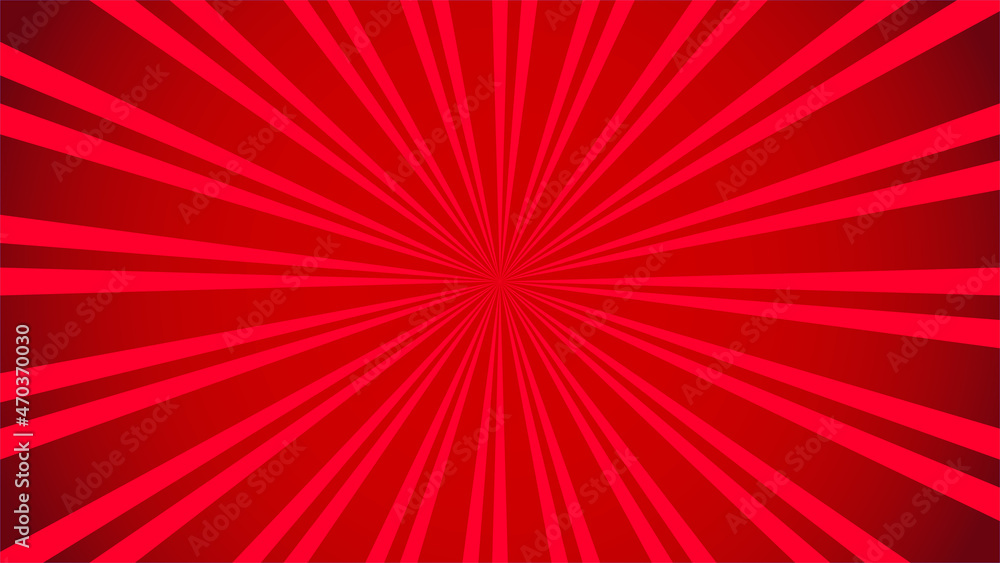 Red Sunburst pattern. sunrise background. Radial rays background. Retro ...