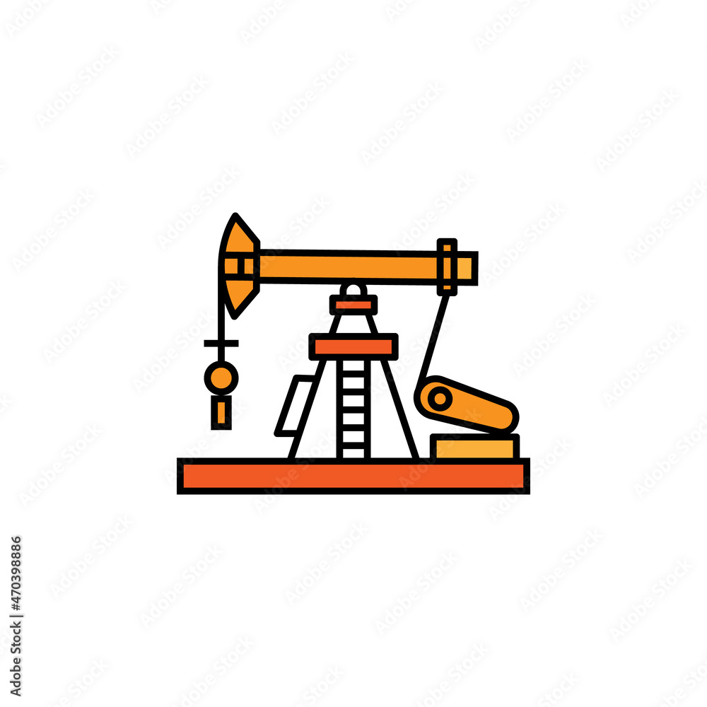 pump jack, energy pump jack line colored icon. Elements of energy ...