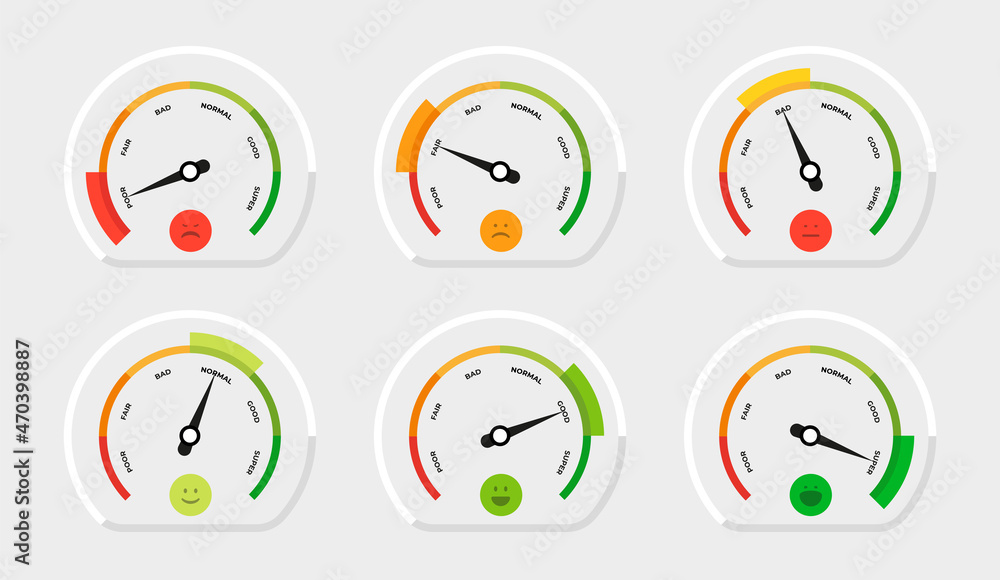 Image vectorielle Stock Rating meter UI. Speedometer and tachometer ...