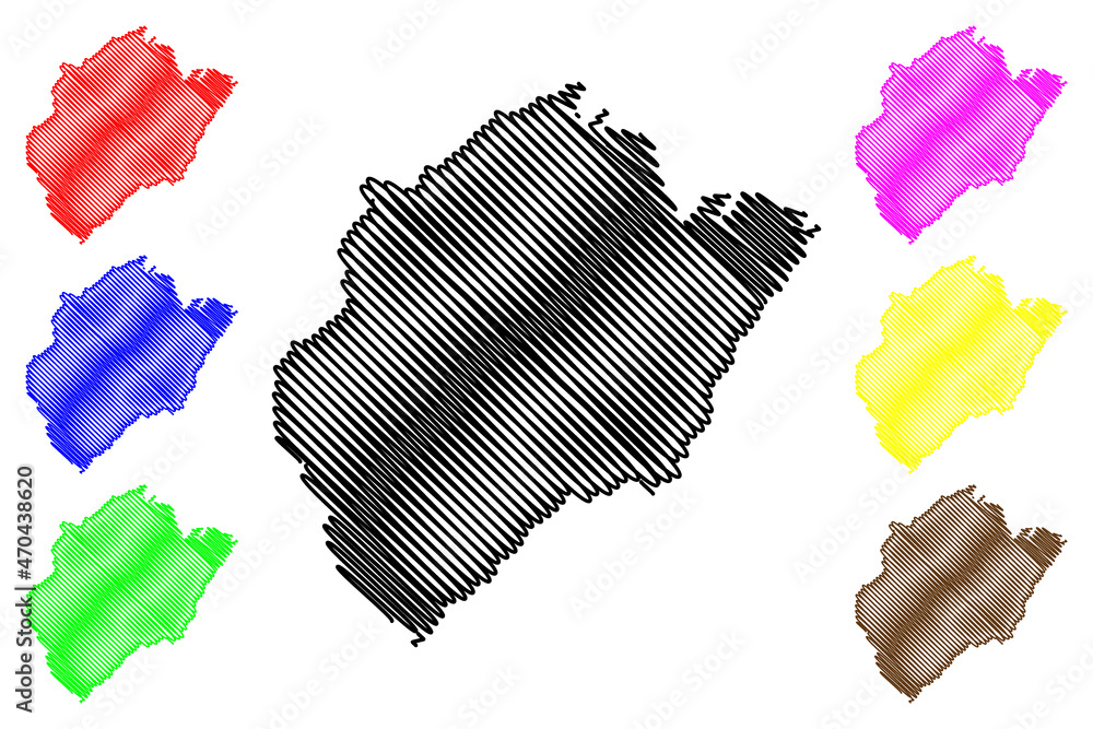 Vector de Stock Budgam district (Jammu and Kashmir union territory, Republic of India) map ...