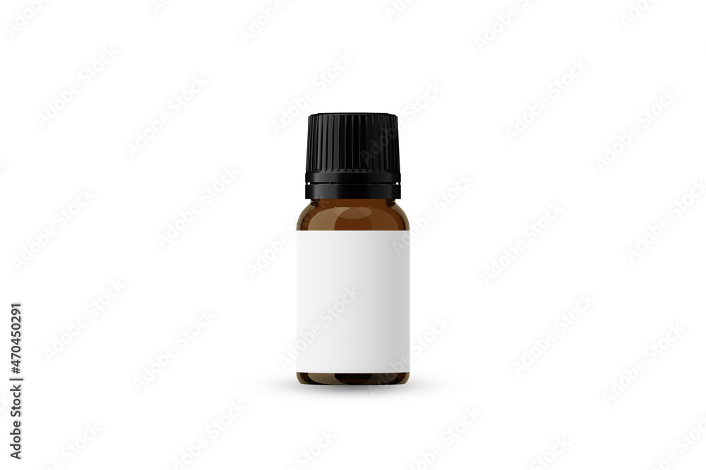 Amber Glass Essential Oil Bottle with Blank Label for mockup creation ...