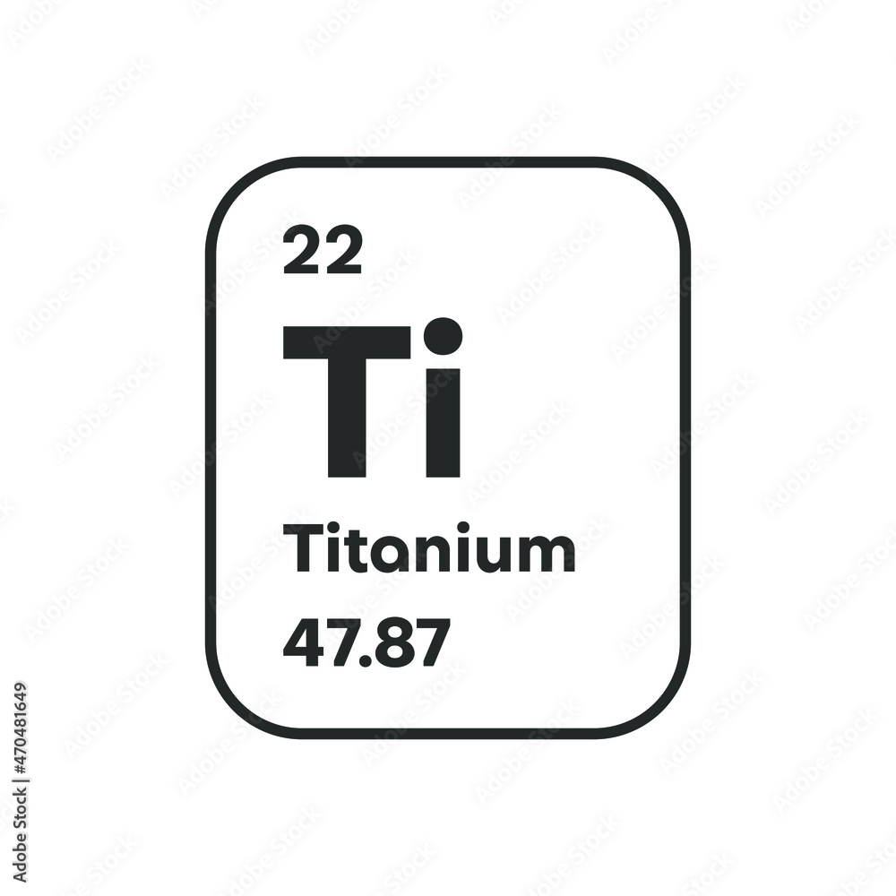 Symbol of chemical element Titanium as seen on the Periodic Table of the Elements, including ...