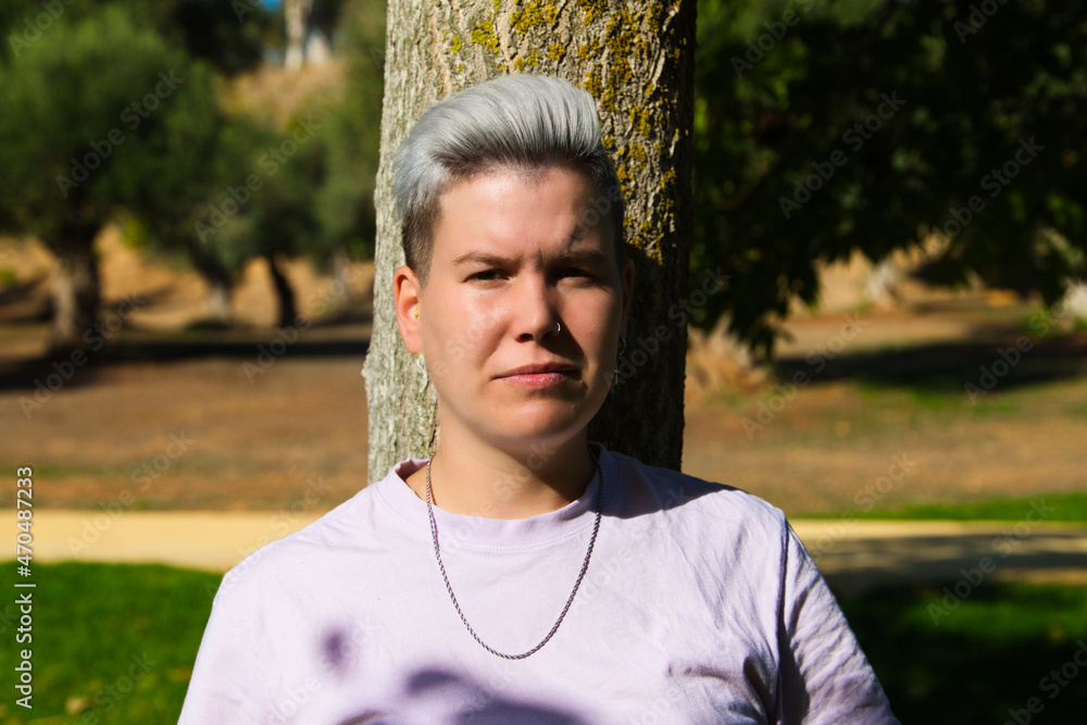 gender non-binary and androgynous person doing different postures and ...