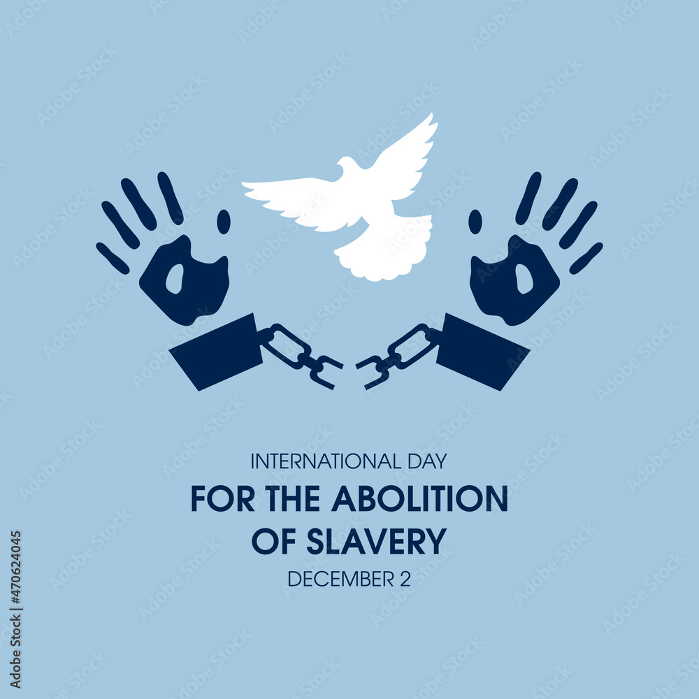 International Day for the Abolition of Slavery vector. Human handprint ...