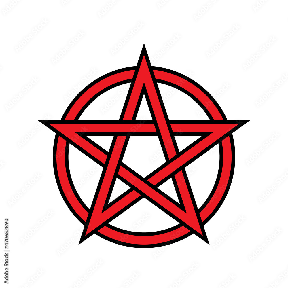 Vector de Stock Red celtic knot pentacle symbol icon. Clipart image ...