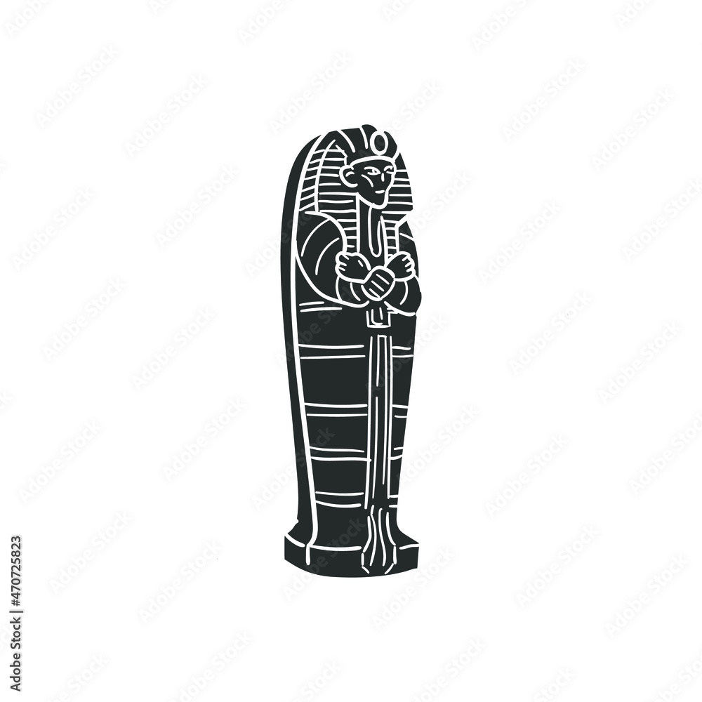 Pharaoh Sarcophagus Icon Silhouette Illustration. Ancient Egypt Vector ...