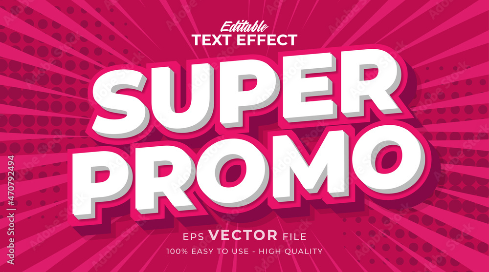 Super promo sale typography premium editable text effect Stock Vector ...