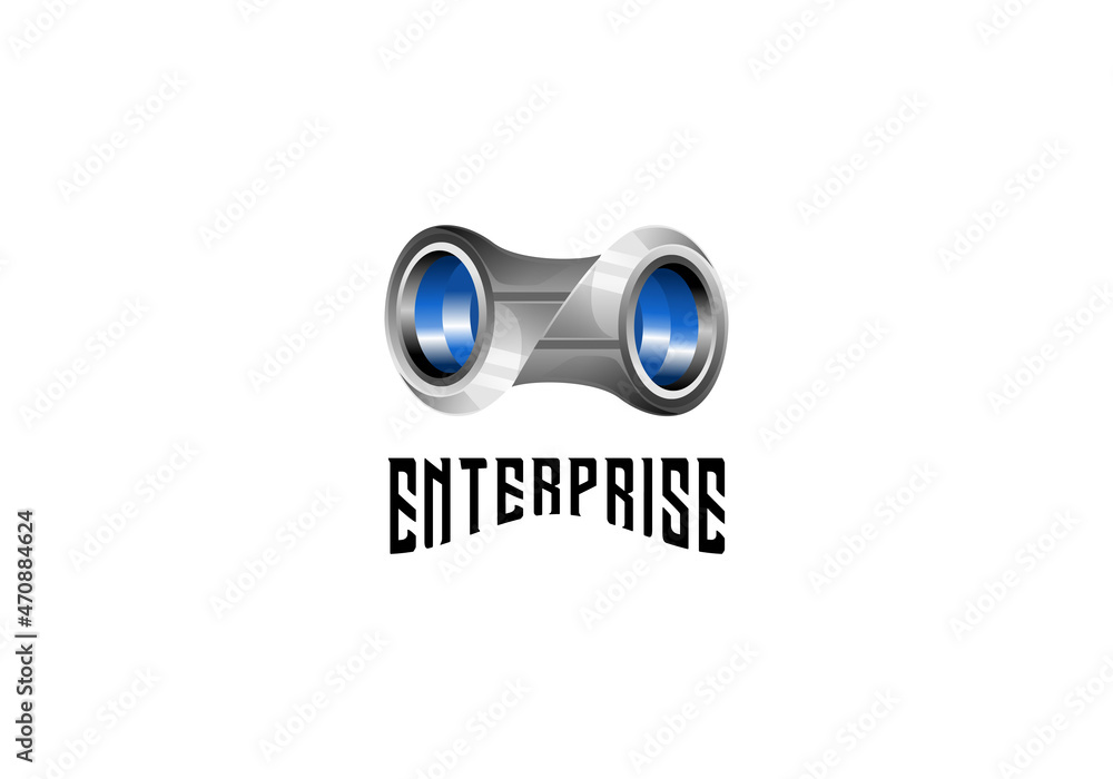 Logo Element Symbol Sound Blue Metallic Modern Vector Illustration ...