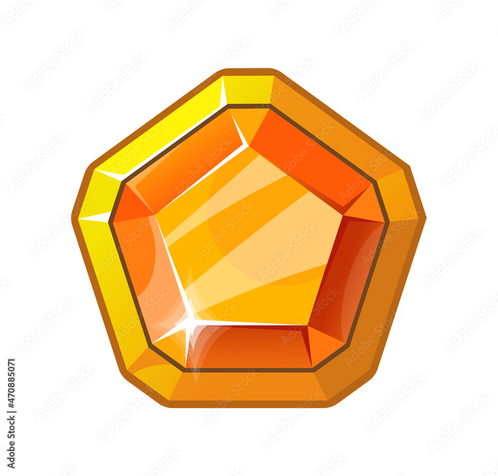 Gem token. Award in game icon trophy congratulations, cartoon vector ...