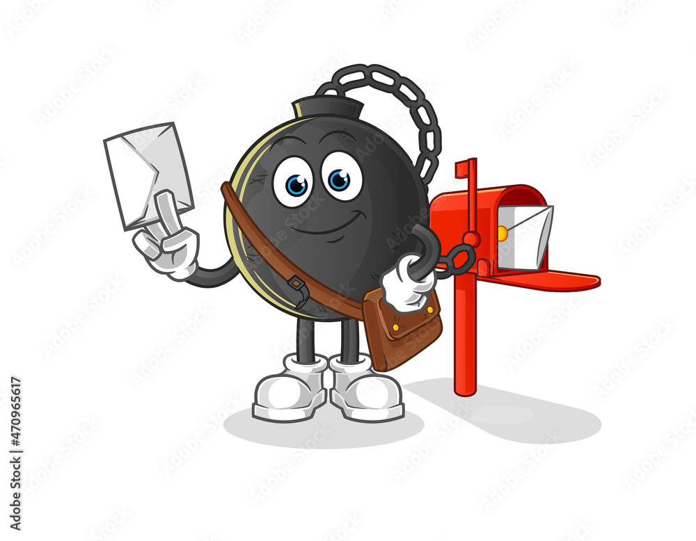 prison ball postman vector. cartoon character Stock Vector | Adobe Stock