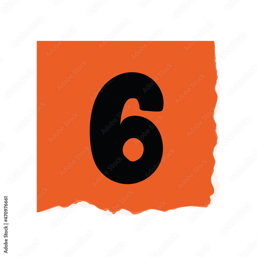 ransom note with number 6 Stock Vector | Adobe Stock