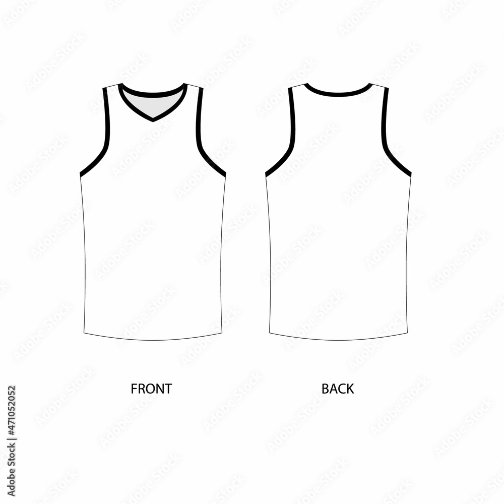 Vector illustration of a tank top. Basketball jersey template design ...