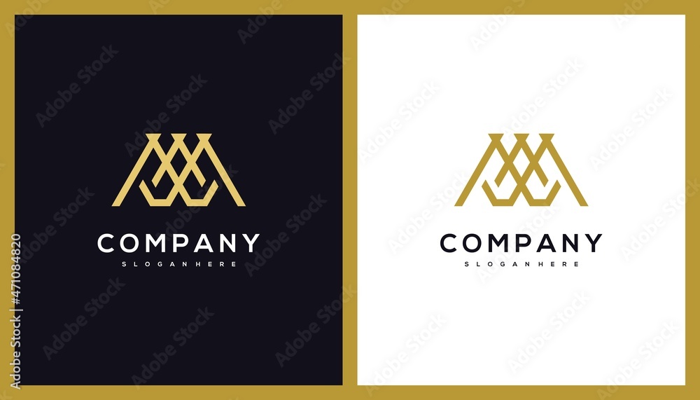 Letter AWM Logo Design. Luxury Line Editable. Creative Template Icon ...