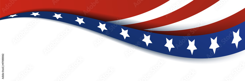 American blue and red banner background template. American nation ...