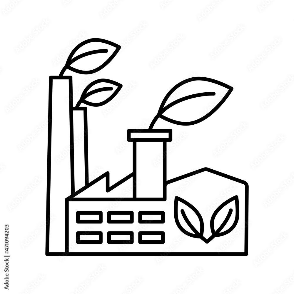 Carbon neutral. CO2 recycling icon. Eco factory symbol. Net zero carbon ...