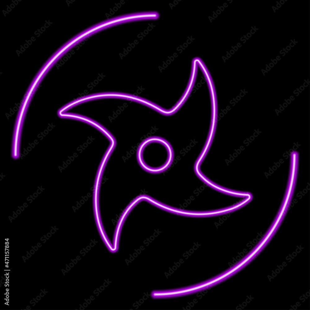 ninja star neon sign, modern glowing banner design, colorful modern ...