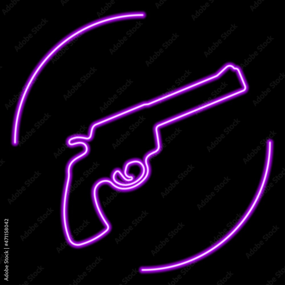 Revolver neon sign, modern glowing banner design, colorful modern ...