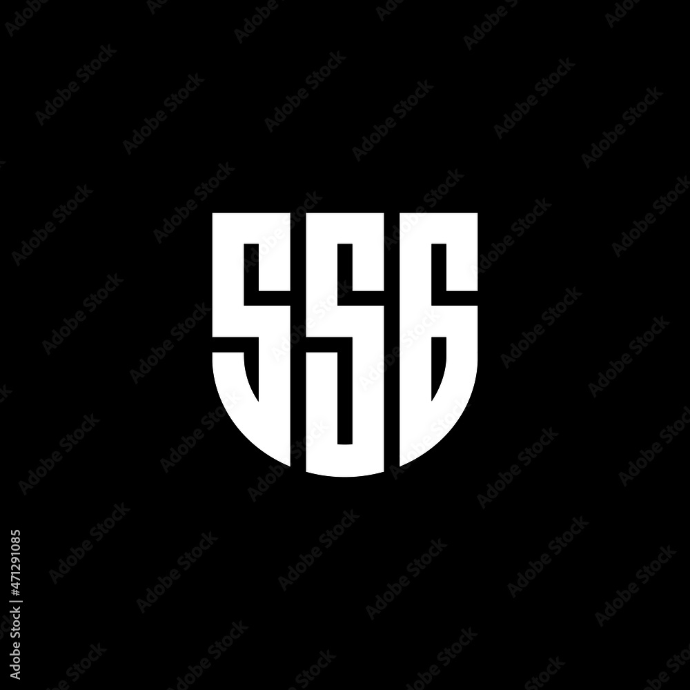 SSG letter logo design with black background in illustrator, vector ...