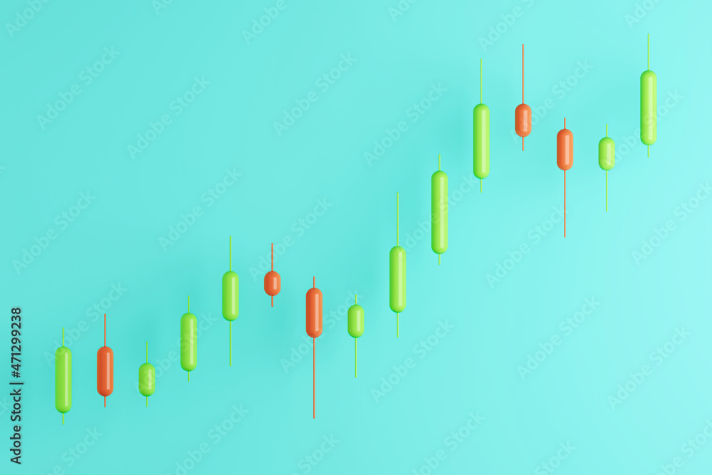 minimal background for investment, Uptrend candlestick chart for ...