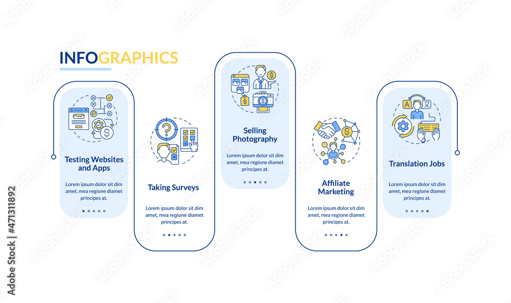 Online profitmaking vector infographic template. Taking surveys ...